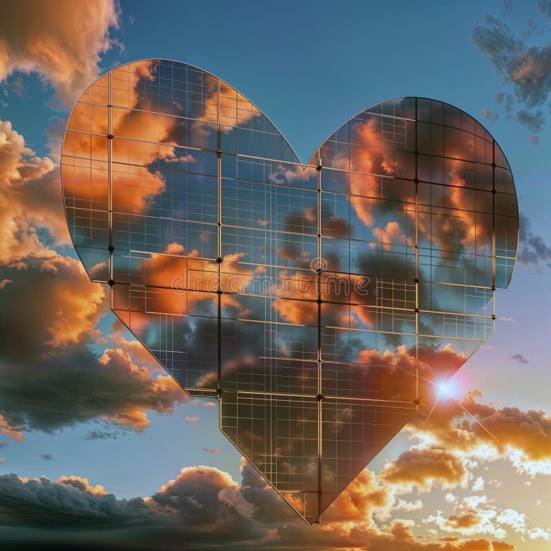 Reflective Heart: Heart-Shaped Solar Structure Reflecting Sunset ...