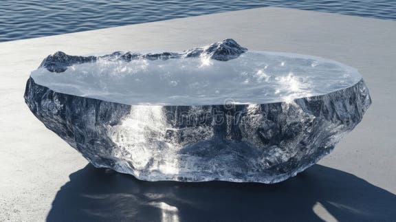 Reflective Ice Sculpture on a Beach Stock Illustration - Illustration ...