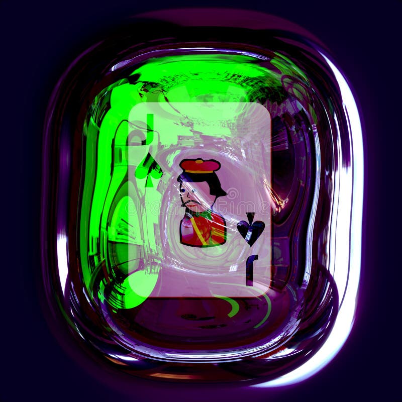 Reflective Illustration of a Playing Card. Stock Illustration ...
