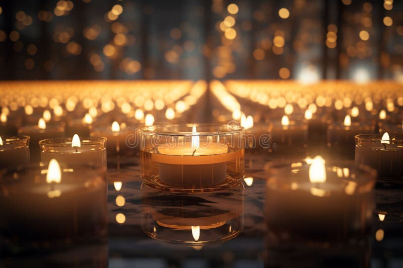 Reflective Images of Candlelight Vigils Honoring Stock Illustration ... Reflective Images of Candlelight Vigils Honoring Stock Illustration ...