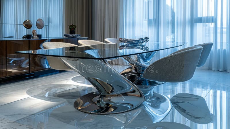 Reflective Interior Design, Polished Glass Tables and Mirrors Reflect ...