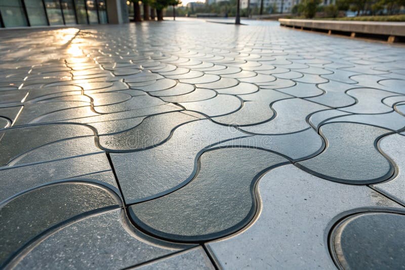 Reflective Interlocking Tiles with Curves Stock Illustration ...