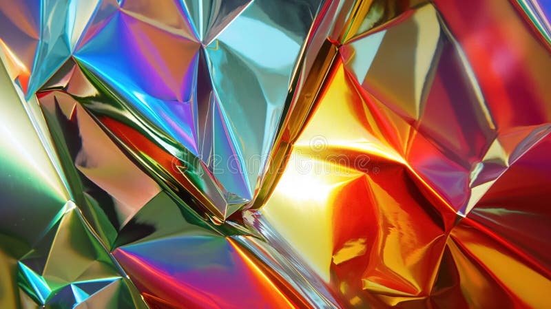 Reflective Iridescent Foil with Angular Shapes Stock Illustration ...