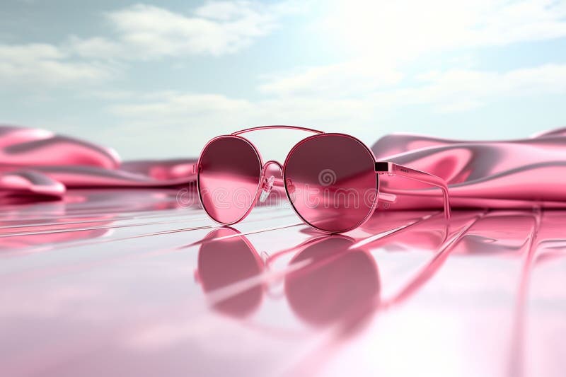 Reflective Journey Pink Ribbon Reflected in Stock Illustration ...