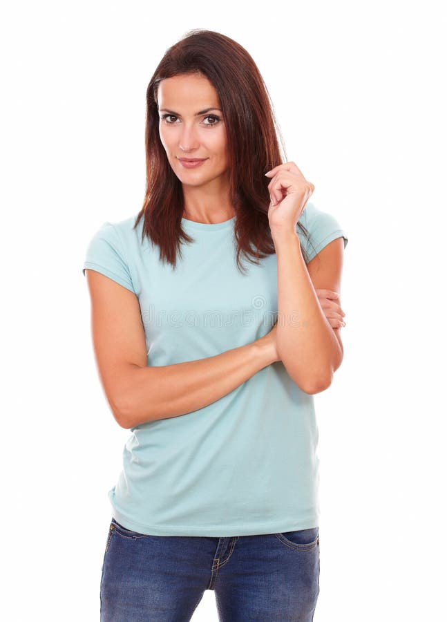 Reflective Lady Asking Herself a Question Stock Photo - Image of blue ...