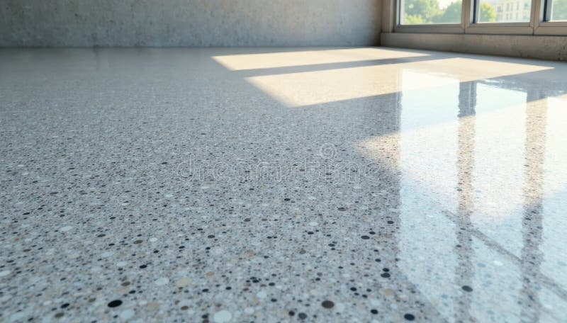 Reflective, Lightly Speckled Polished Concrete , Floor, Building ...