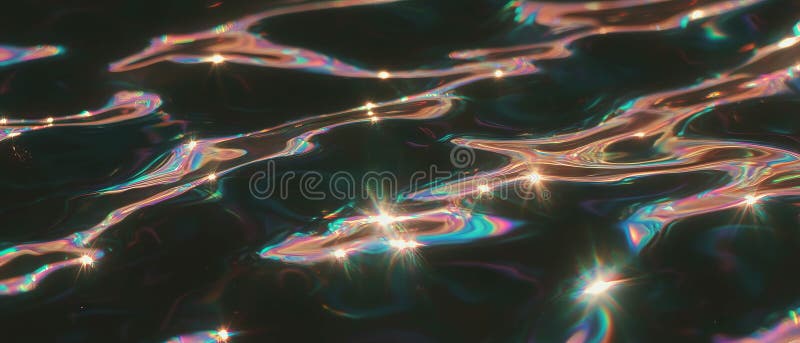 Reflective Lines Creating Light Patterns on a Dark Surface Stock ...