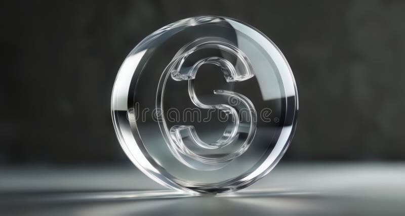 Reflective Logo Sphere on Sleek Surface Stock Illustration ...