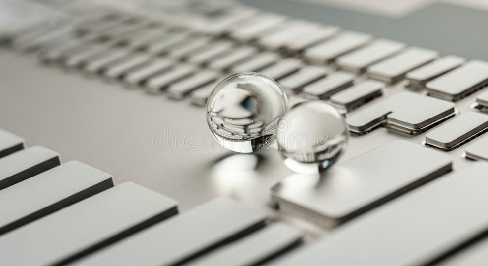 Reflective Metallic Balls on Abstract Geometric Keyboard Design Stock ...