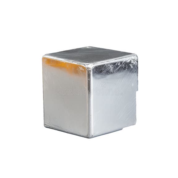 Reflective Metallic Cube with a Smooth Surface on Transparent ...