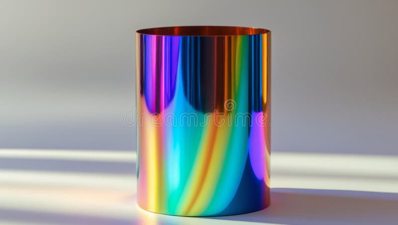 Reflective Metallic Cylinder Vibrant Gradient Colors Stock Photos ...