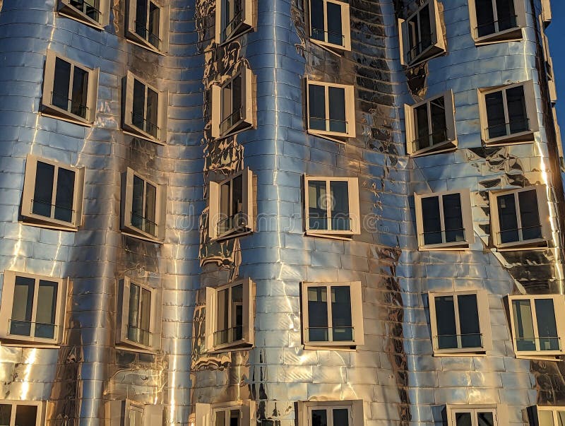Reflective Metallic Facade in Dusseldorf Stock Illustration ...