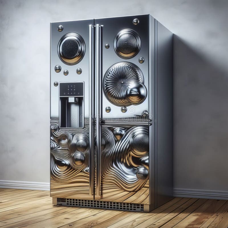 Reflective Metallic Finish on a Modern Appliance Stock Image - Image of ...