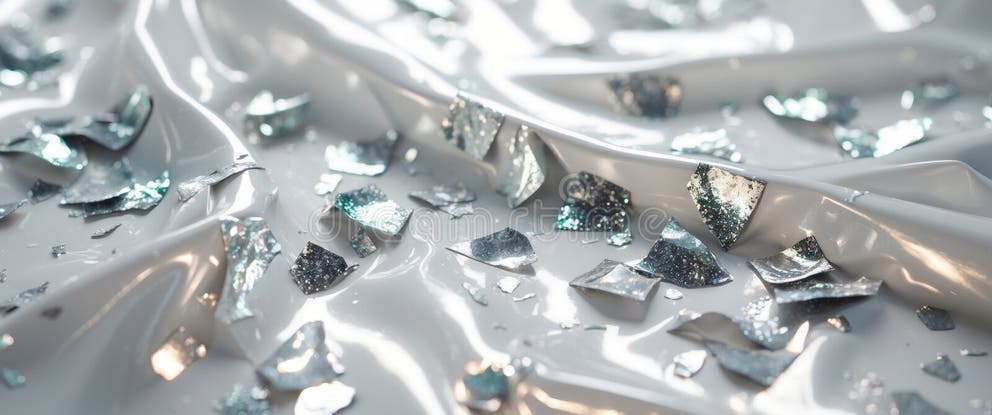 Reflective Metallic Flakes on Textured Plastic Background for Creative ...