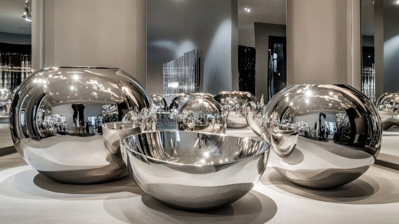 Reflective Metallic Spheres in Modern Interior Design for Home Decor ...