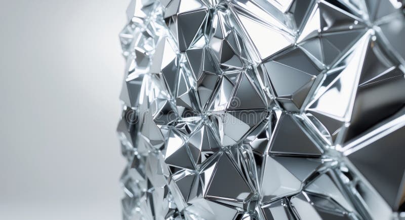 Reflective Metallic Surface with Intricate Texture and Sharp Angles ...