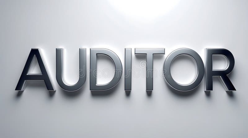 Reflective Metallic Text Design Highlighting the Word Auditor in a ...