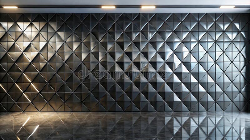 Reflective Metallic Triangle Wall Paneling in Modern Interior Design ...