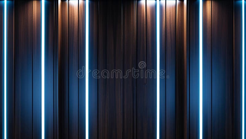 Blue Grey Metallic Light Panel 3D Wallpaper – Futuristic Interior ...