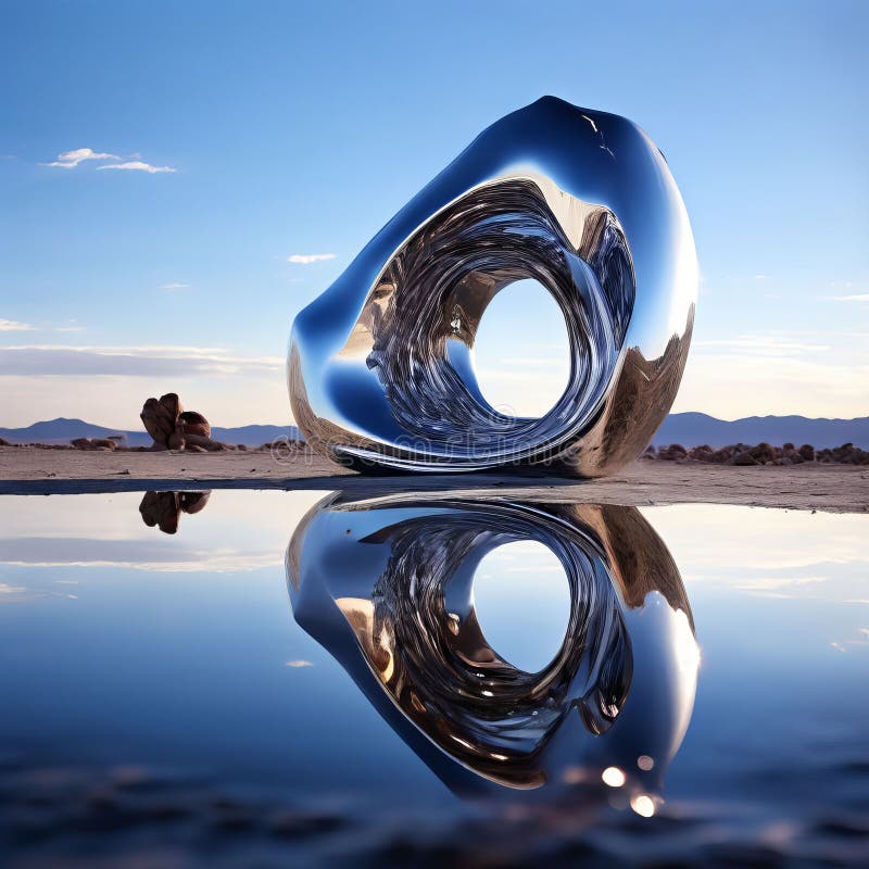 Reflective Mirage Sculpture a Sculpture that Reflects and Disto Stock ...