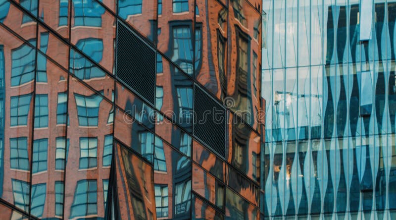 Reflective Mirror Window in a Modern Architectural Building Stock Photo ...