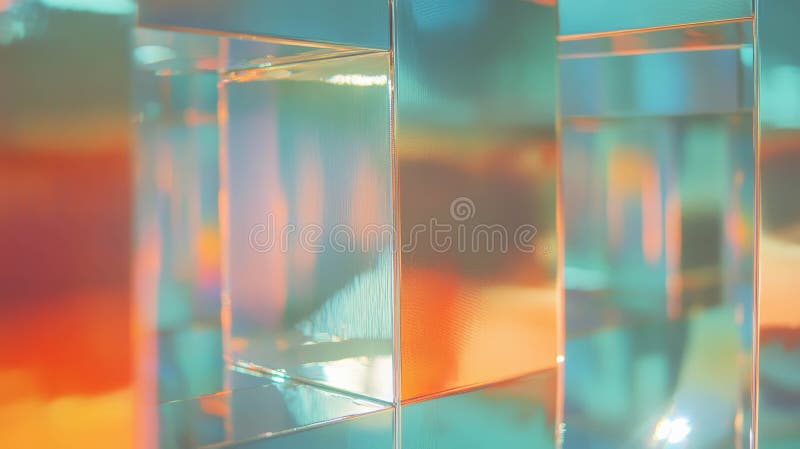 Reflective Mirrored Wall with Colorful Light Patterns for Architectural ...