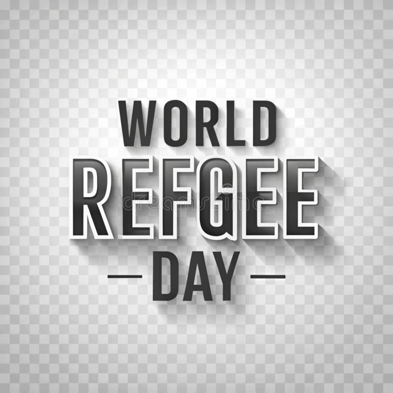 Reflective Modern Font for World Refugee Day Stock Illustration ...