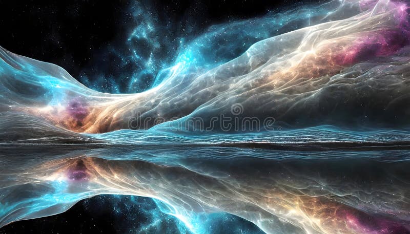 Reflective Nebulae: Nebula Reflections with Copyspace on Black ...