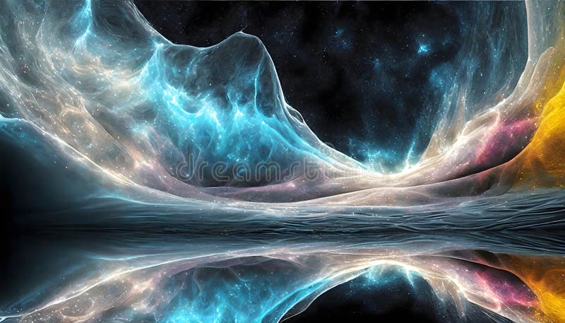 Reflective Nebulae: Nebula Reflections with Copyspace on Black ...