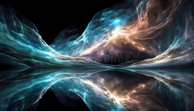 Reflective Nebulae: Nebula Reflections with Copyspace on Black ...