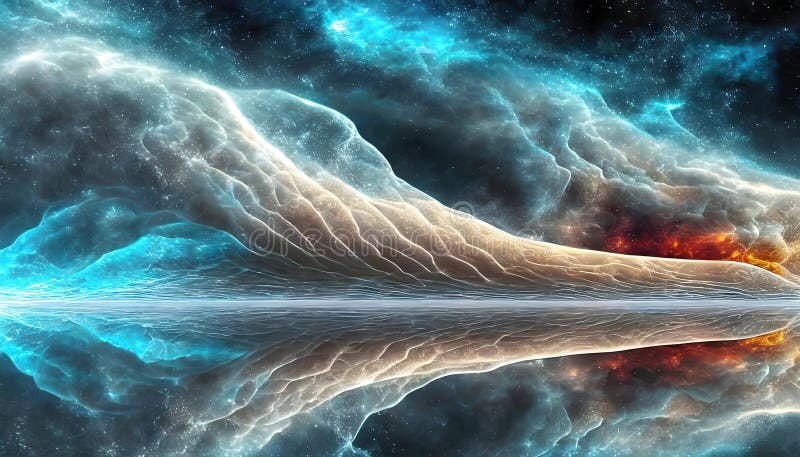 Reflective Nebulae: Nebula Reflections with Copyspace on Black ...