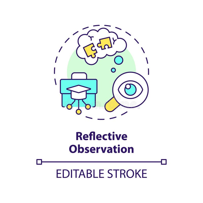 Reflective Observation Multi Color Concept Icon Stock Vector ...