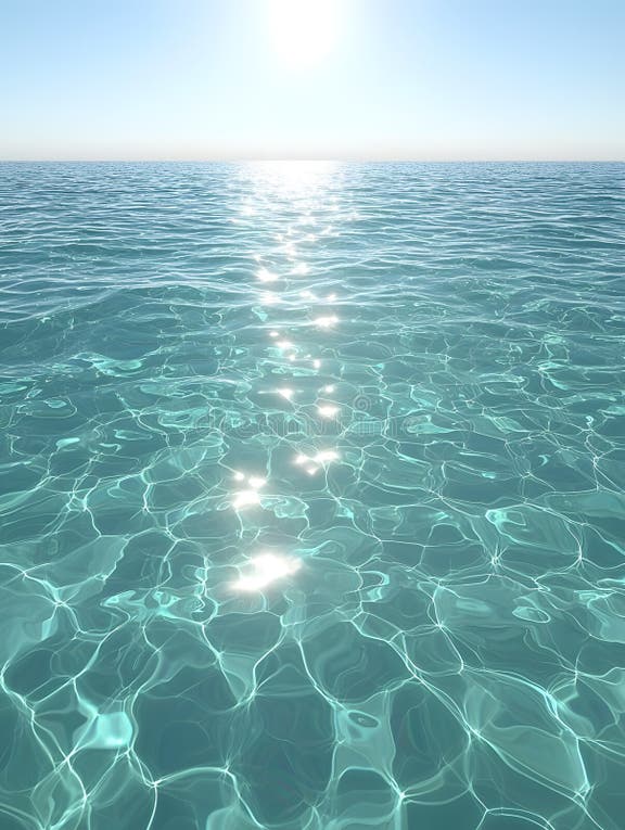 Reflective Ocean Surface at Sunrise Stock Image - Image of ocean ...