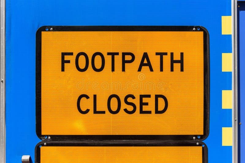 Footpath closed stock image. Image of urban, pedestrians - 192148731