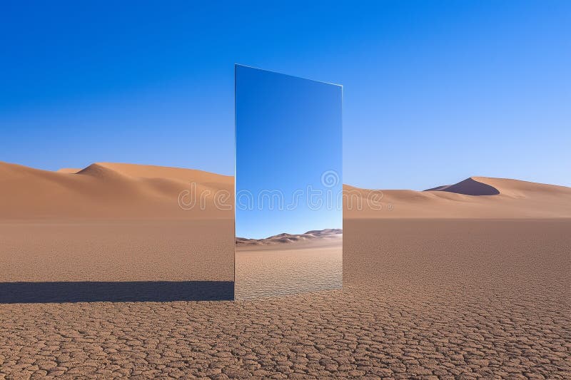 Reflective Panel in Desert Landscape Stock Photo - Image of earth ...