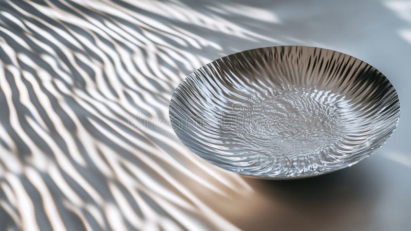 Reflective Patterns on Textured Bowl Creating a Mesmerizing Water-like ...