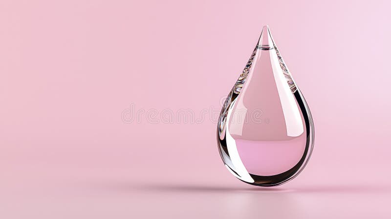 Reflective Pink Droplet on Pale Pink Background Stock Illustration ...