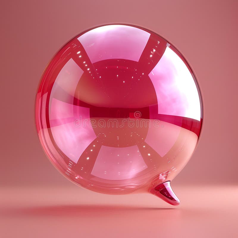 Reflective Pink Sphere with a Pointed Tip on a Smooth Surface Stock ...