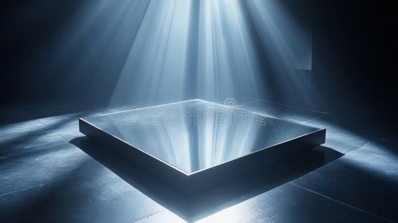 Reflective Platform Illuminated by Converging Light Beams Stock ...
