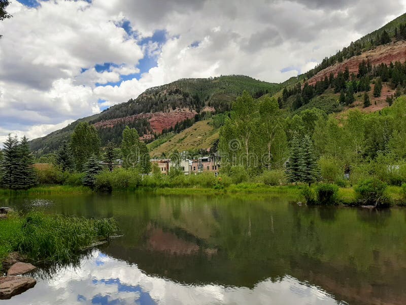 Reflective pond stock photo. Image of blue, fish, northern - 46697124