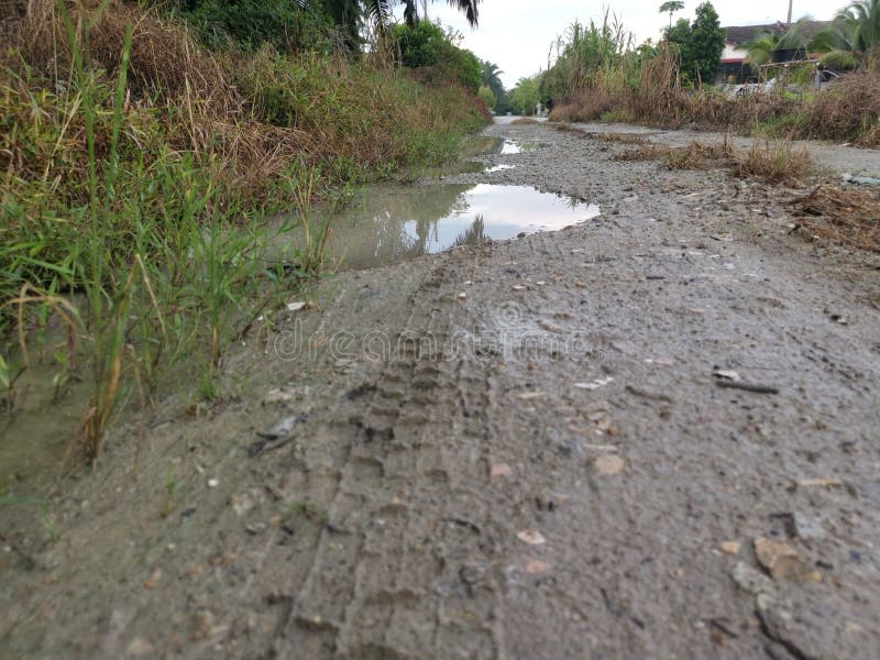 Reflective Pool of Stagnant Water after Heavy Rainfall on the Rural ...