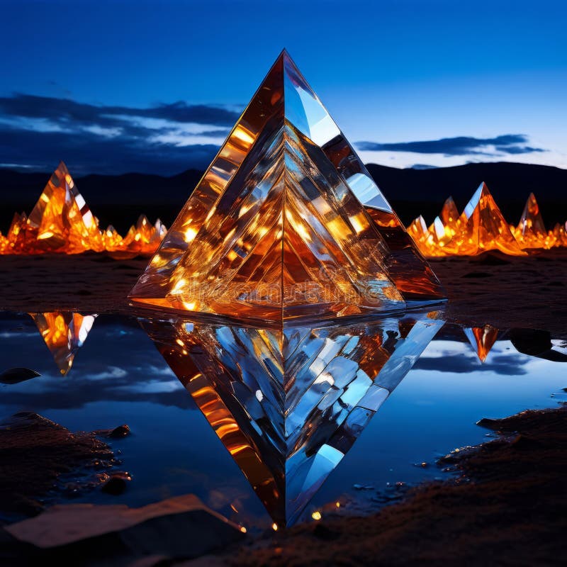 Reflective Prism Landscape a Landscape Sculpture Made from Rele Stock ...