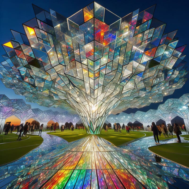 Reflective Prism Landscape a Landscape Sculpture Made from Efle Stock ...