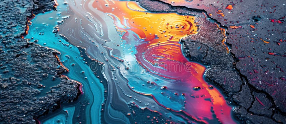 Reflective Puddle of Water stock image. Image of detail - 313007719