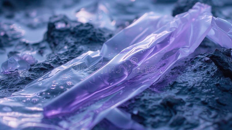 Reflective Purple Plastic on Rough Terrain 3d Rendering Image, Ai ...