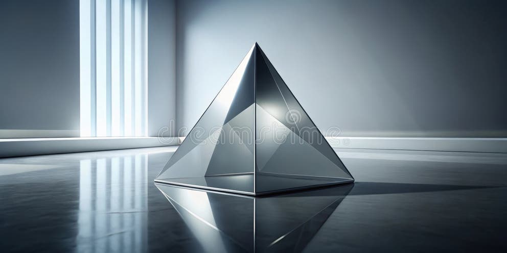 Reflective Pyramid in a Minimalist Modern Room Setting. Generative AI ...
