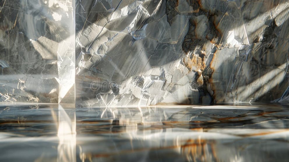 The Reflective Quality of a Polished Marble Surface Catching Glimpses ...
