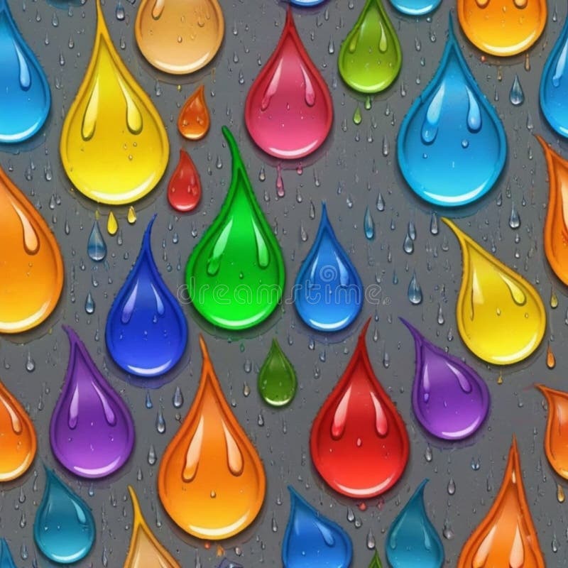 Reflective Rainbow Colors Raindrops Water Rain Abstract Background, AI ...