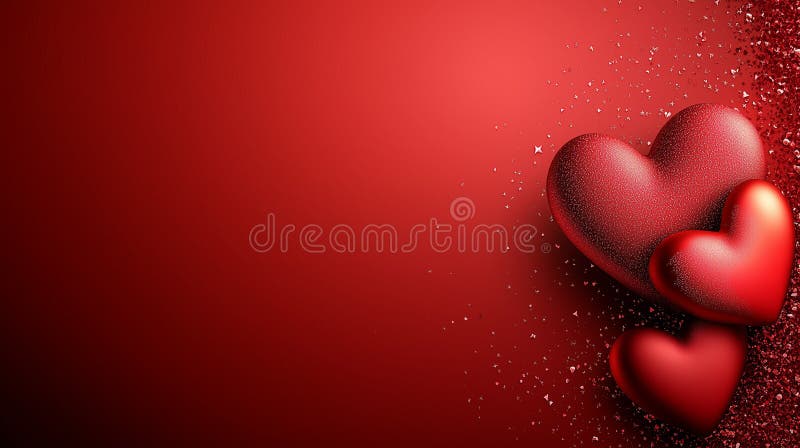 Reflective Red Hearts with a 3D Effect. Perfect for Expressing Deep ...