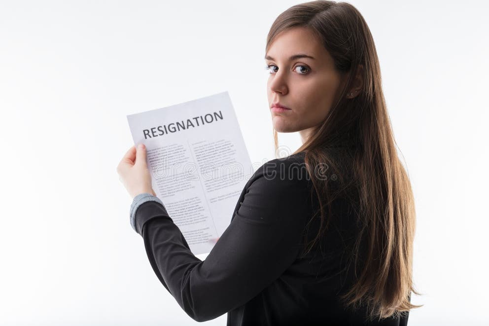 Reflective Resignation Moment Captured Stock Photo - Image of business ...